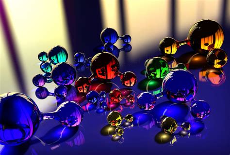 Обои абстракция, шары, макро, фото, 3D, отражение, стекло на рабочий ...