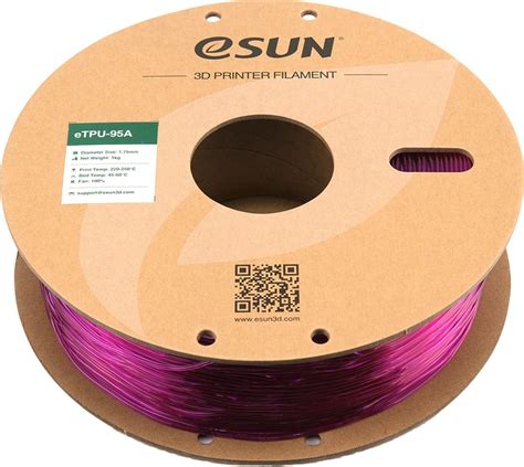 eSUN eTPU-95A Transparent Purple - 3DJake Ireland