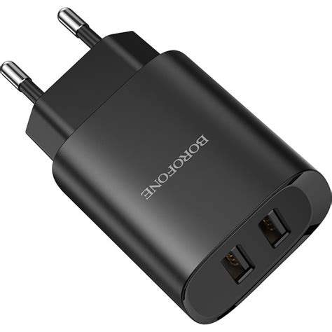 СЗУ Borofone bn2 super fast 2xusb, 2.1а (черный) 0L-00050248 - выгодная ...