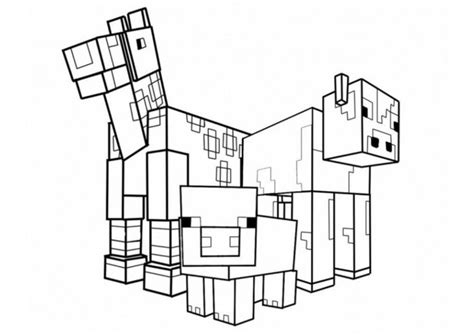 Раскраска Животные Minecraft распечатать - Майнкрафт