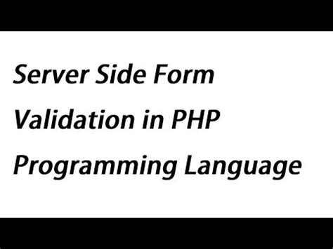 Server Side Form Validation in PHP Programming Language | Webslesson