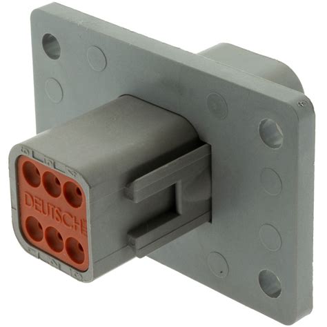 DT04-6P-L012 | Deutsch DT 6 Way Gray Flanged Connector