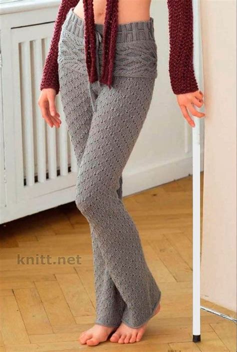 Светло-серые расклешенные брюки - knitt.net | Все о вязании | Pantolon ...