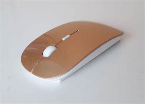 Комплект беспроводная клавиатура мышка в стиле Apple 908 золотистая с ...