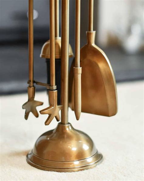 "Coven Hall" Antique Brass Companion Set 47cm | Black Country Metalworks