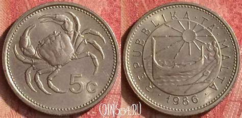 Монета Мальта 5 центов 1986 года, KM# 77, 335n-019 - купить монеты ...