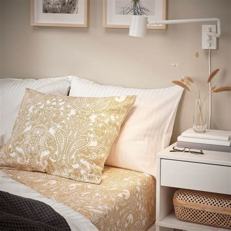 JATTEVALLMO sarı-beyaz 80x200 cm lastikli çarşaf - 90549698 | IKEA