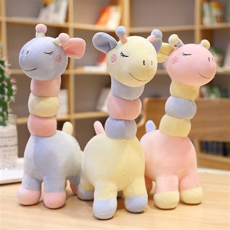 Cute Giraffe Plush Candy Color | Cuddly Pillow For Kids