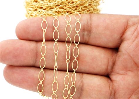 Gold Filled Long and Short Oval Cable Chain, 3.5x6.7 Mm, by the Foot ...