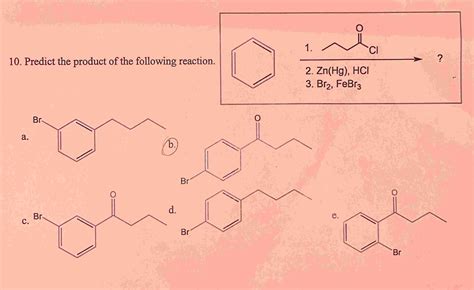 Solved 10. ﻿Predict the product of the following reaction. | Chegg.com