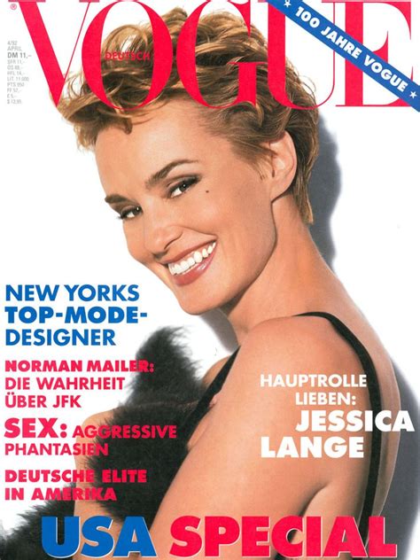 Jessica Phyllis Lange - April 1992 | Jessica lange, Vogue, Magazine cover