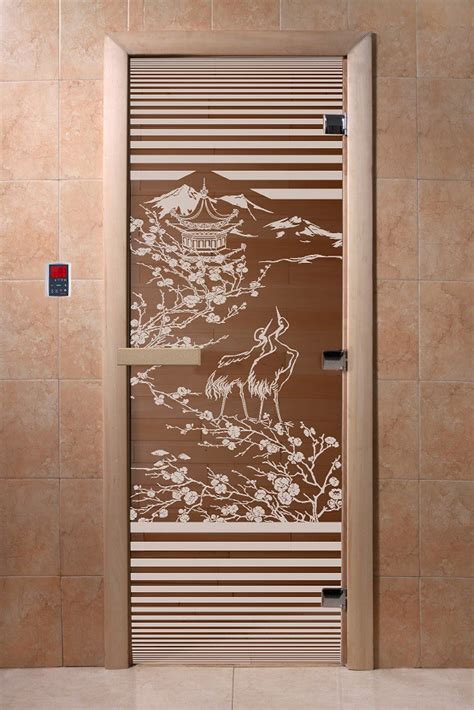 Дверь для сауны стеклянная Doorwood DW01114 Япония бронза 700х1900 мм ...
