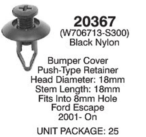 20367 Bumper Cover Push-Type Retainer - Denver Auto Fasteners, LLC