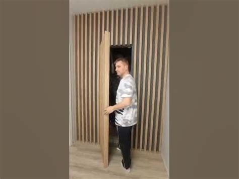 Скрытая дверь в туалет и декоративные рейки на стену. - YouTube