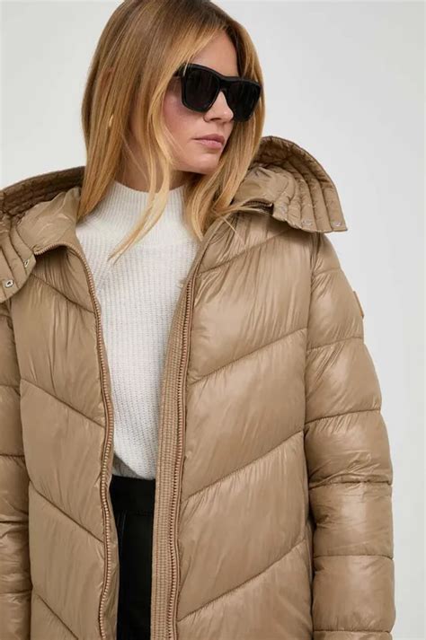 BOSS kurtka damska kolor beżowy zimowa | Answear.com