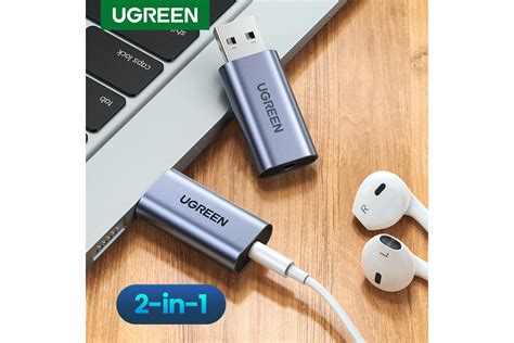 Внешняя звуковая карта Ugreen cm383 usb 2.0 to 3.5mm audio adapter ...