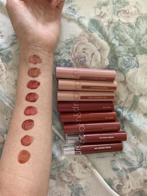 Swatches of Romand lip products : r/AsianBeauty