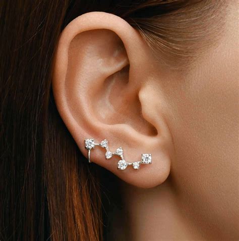 Сережки кафи зі срібла 925 з фіанітами - Dadiverin Jewelry