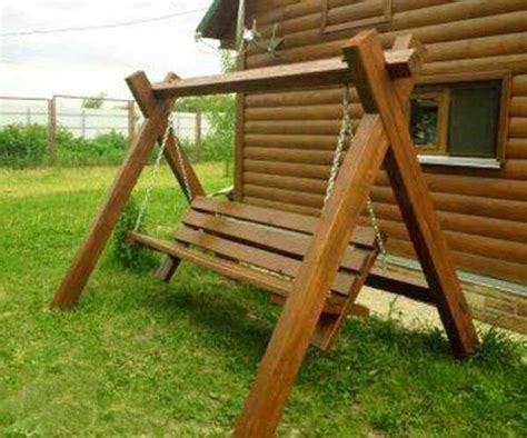 Садовые качели из дерева своими руками - чертежи, размеры ...