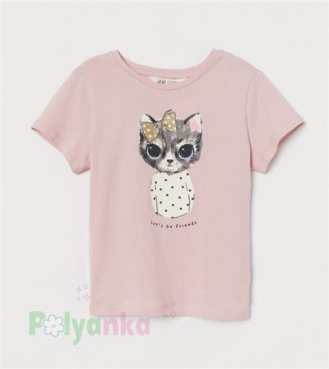 H&M Футболка детская розовая с бобочками, цена на детскую одежду ...