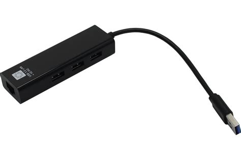 Сетевая карта 5bites USB 3.0 - RJ45 1 гигабит, 3-х портовый USB ...