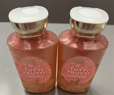 2 Bath & Body Works Tutti Frutti Candy Body Wash Shower Vitamin B5 Aloe ...