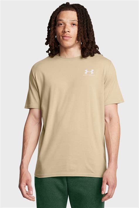 Мужская бежевая футболка UA M SPORTSTYLE LC SS Under Armour 1326799-300 ...