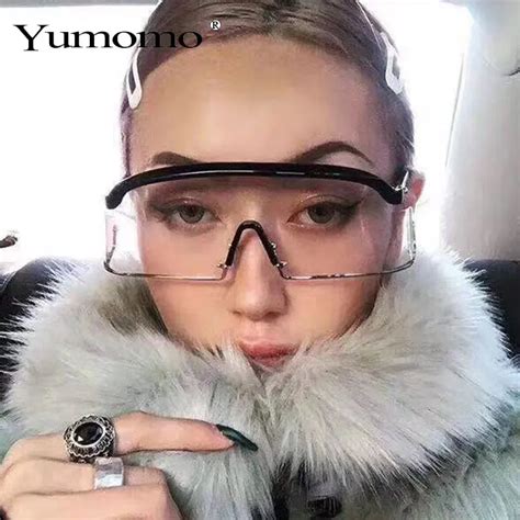Зимние женские солнцезащитные очки без оправы, большие размеры ...