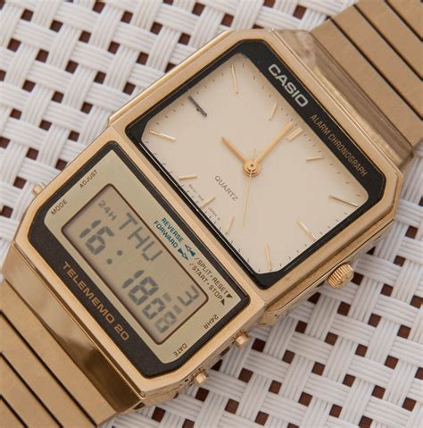 Rare Vintage Casio Ab-200 321 Analog Digital Telememo 20 Gold ...