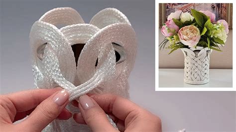 DIY👍Придумала необычное плетение косичек🌼и сделала красивый вазон для ...