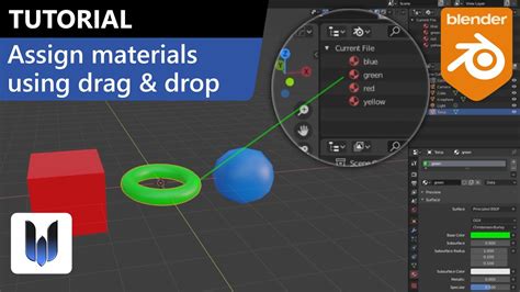 Blender tutorial: Assign materials using drag & drop - YouTube