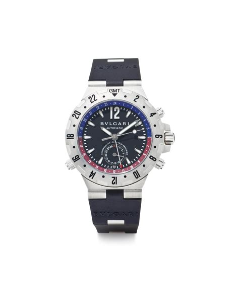 Bulgari. A Stainless Steel Dual-Time Automatic Wristwatch with Date and ...
