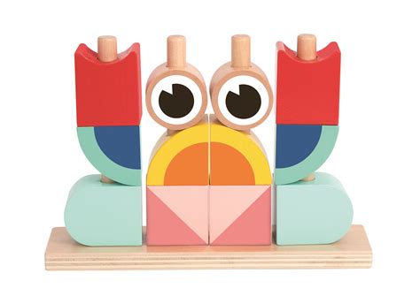 Tooky Toy Fa Montessori építőjáték - Állatok és formák - BestMarkt