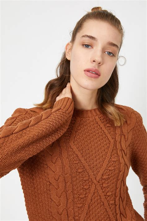 Koton Sweater - Brown - Regular fit