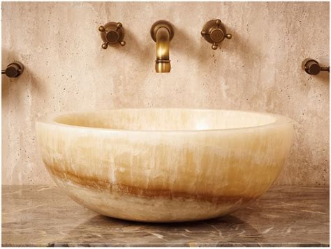 Бежевая раковина Bowl из камня оникса Beige Honey ИНДОНЕЗИЯ 637093111 ...