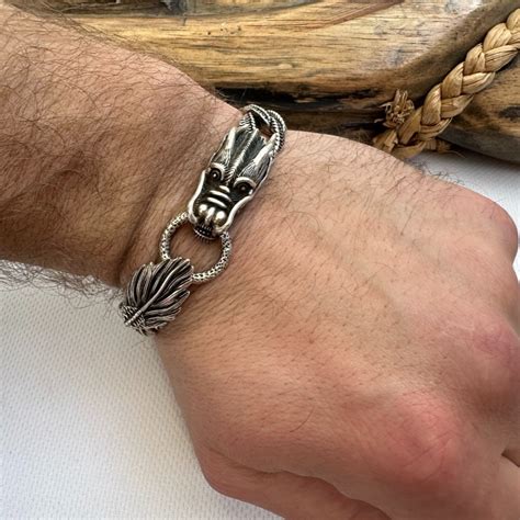 Серебряный браслет-Дракон | sportfishka.ru
