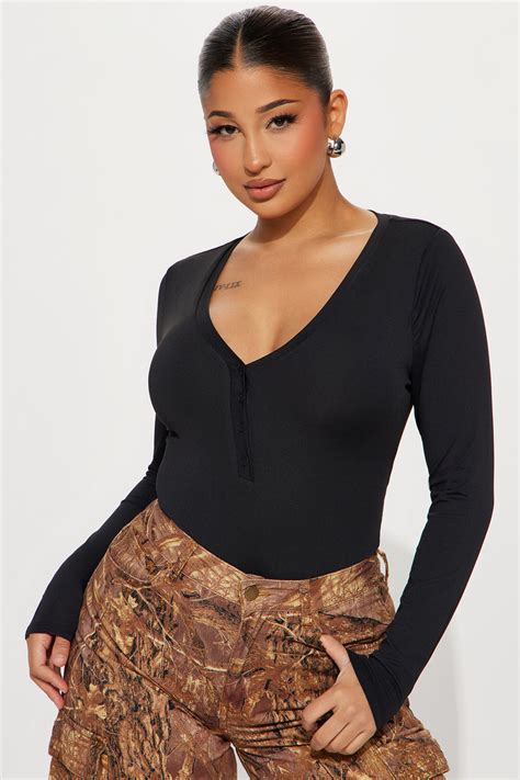Katerine Double Layered Bodysuit - Black | Fashion Nova, Bodysuits ...