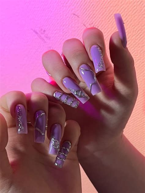 крейзи маникюр | Long acrylic nails coffin, Purple acrylic nails, Swag ...