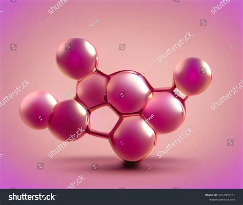 Transparent Colored Pink Flying Molecules Technological Stock ...