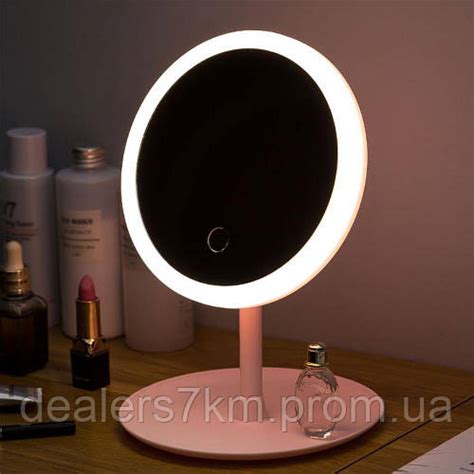 Настольное зеркало с подсветкой LED для макияжа круглое (W8), цена 253. ...
