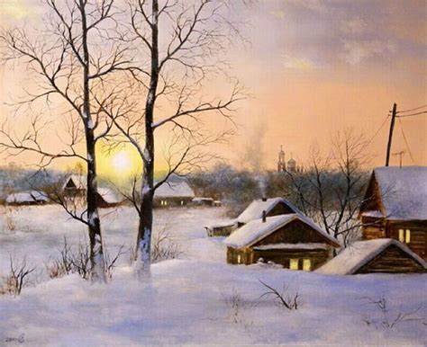 Pin by VERA on ЗИМНИЙ ПЕЙЗАЖ | Winter landscape painting, Landscape ...