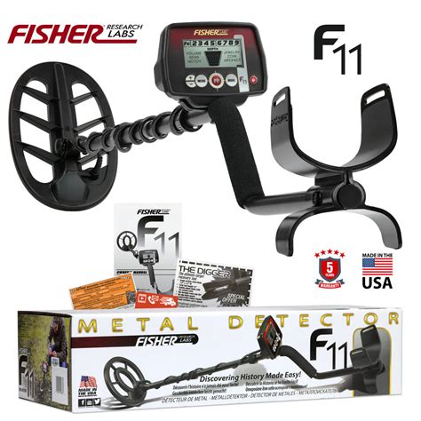 Fisher F11 Metal Detector with 11" DD Waterproof Elliptical Search Coi ...