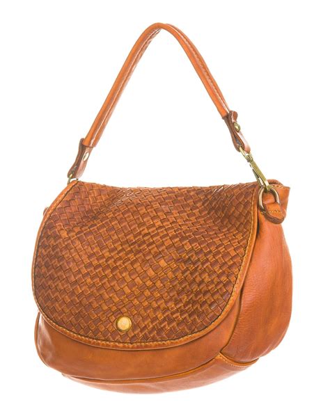 Shoulder bag for woman DARIA, soft aged genuine leather, HONEY colour ...