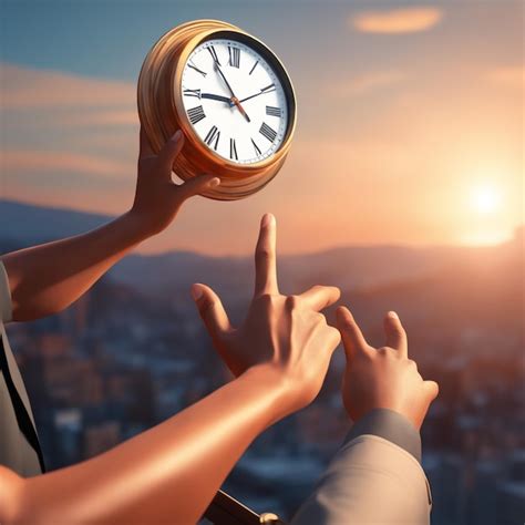 3d иллюстрация позы мужского персонажа, указывающей на часы, характер ...