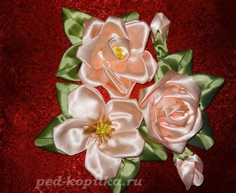 Розы из атласных лент своими руками. Мастер-класс