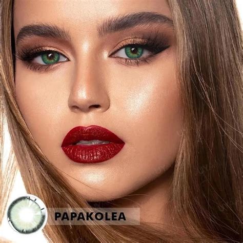 Линзы цветные без диоптрий зелёные Papakolea + контейнер для хранения ...