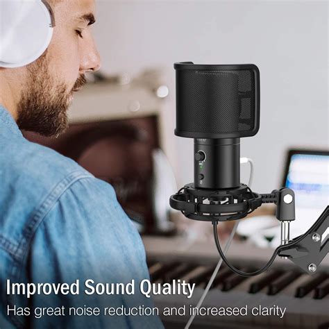FIFINE T683 USB Microphone Kit – Condenser Mic with Arm Stand Mute ...