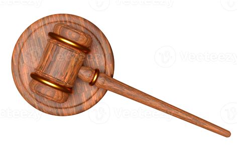 3d wooden judge gavel, hammer auction with stand isolated. law, justice system symbol concept ...