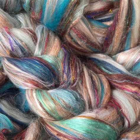 ROVING, Beach Music, Sand and Sea Wool Silk Roving, Merino Sari Roving ...