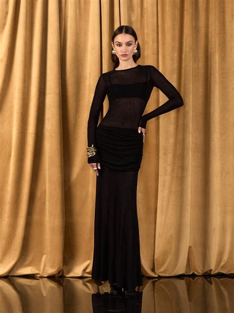 Платье макси из полупрозрачного трикотажа :: LICHI - Online fashion store